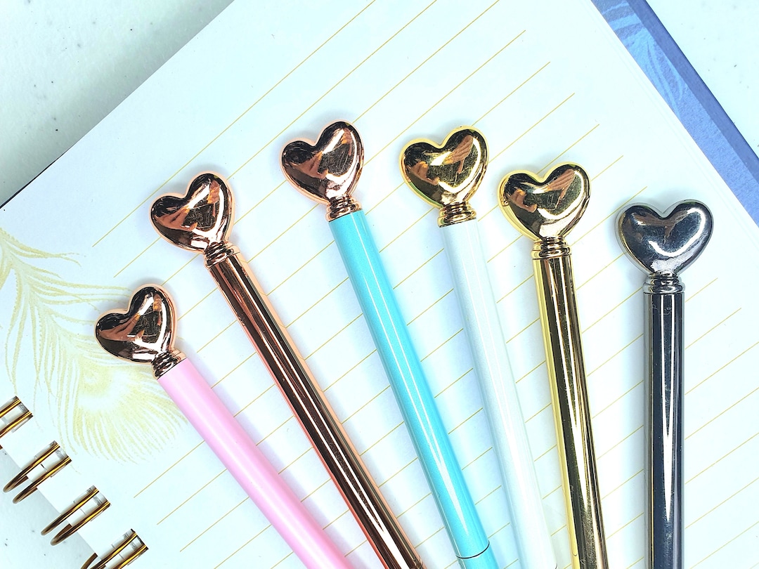 Gold Pen Metal, Heart Shape Pen, Sage Green Pen, Wedding Pen, Guest ...
