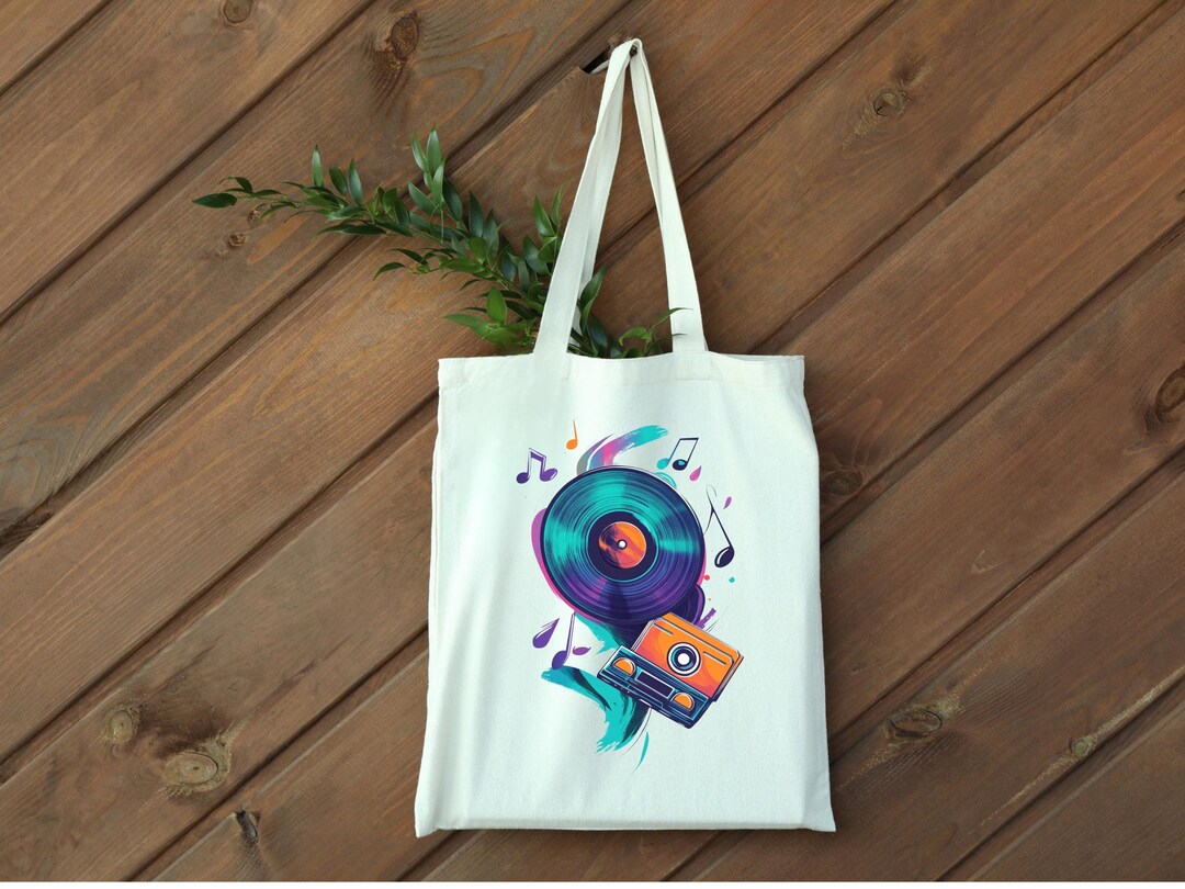 Retro Vinyl Cassette Tape Tote Bag: '70s Music Lover Gift - Etsy