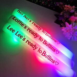 Personalised Foam Glow Sticks, LED Foam Glow Sticks, Party Accesories ...