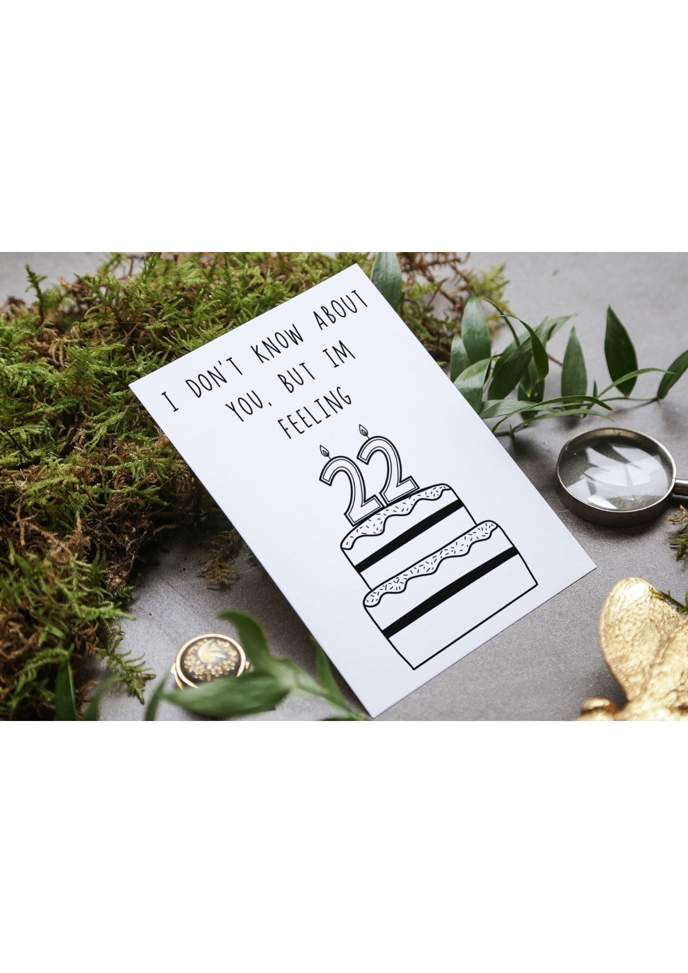 22nd Birthday Card, I'm Feeling 22, Birthday Card, Pop Music Card ...