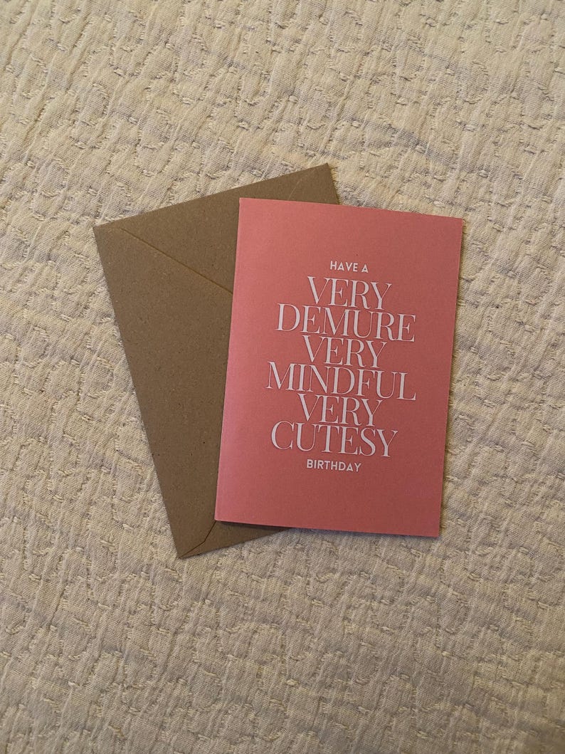 Very Demure Birthday Card, Tiktok Card, Greeting Card, Meme Card ...