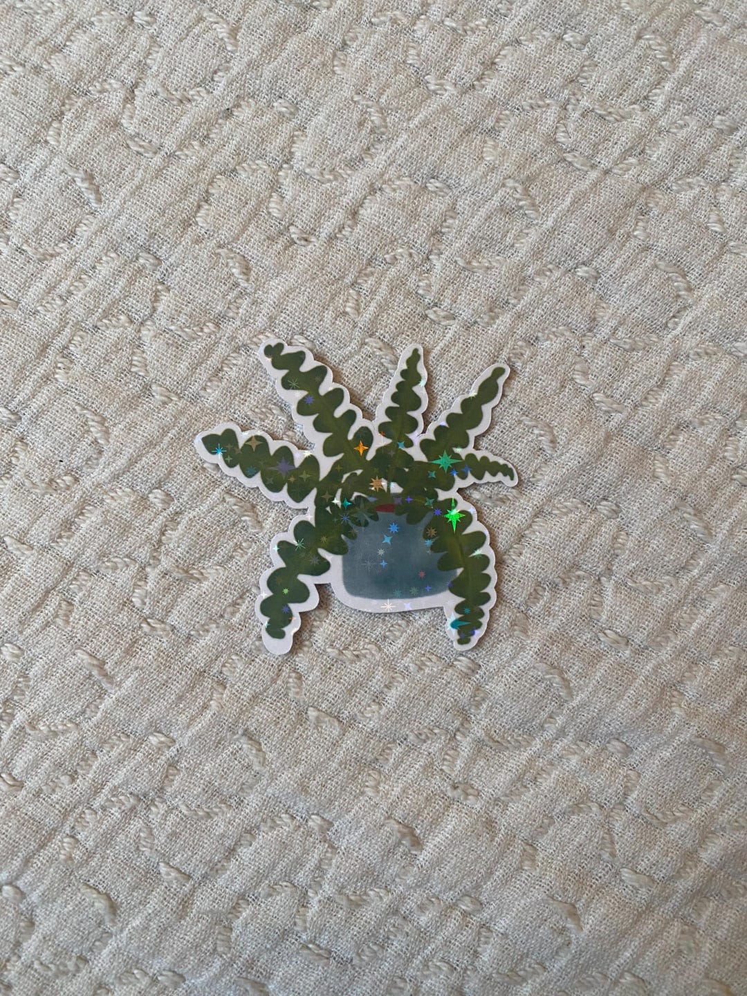Fishbone Cactus Glitter Sticker, Laptop Stickers, Illustration, Cute ...