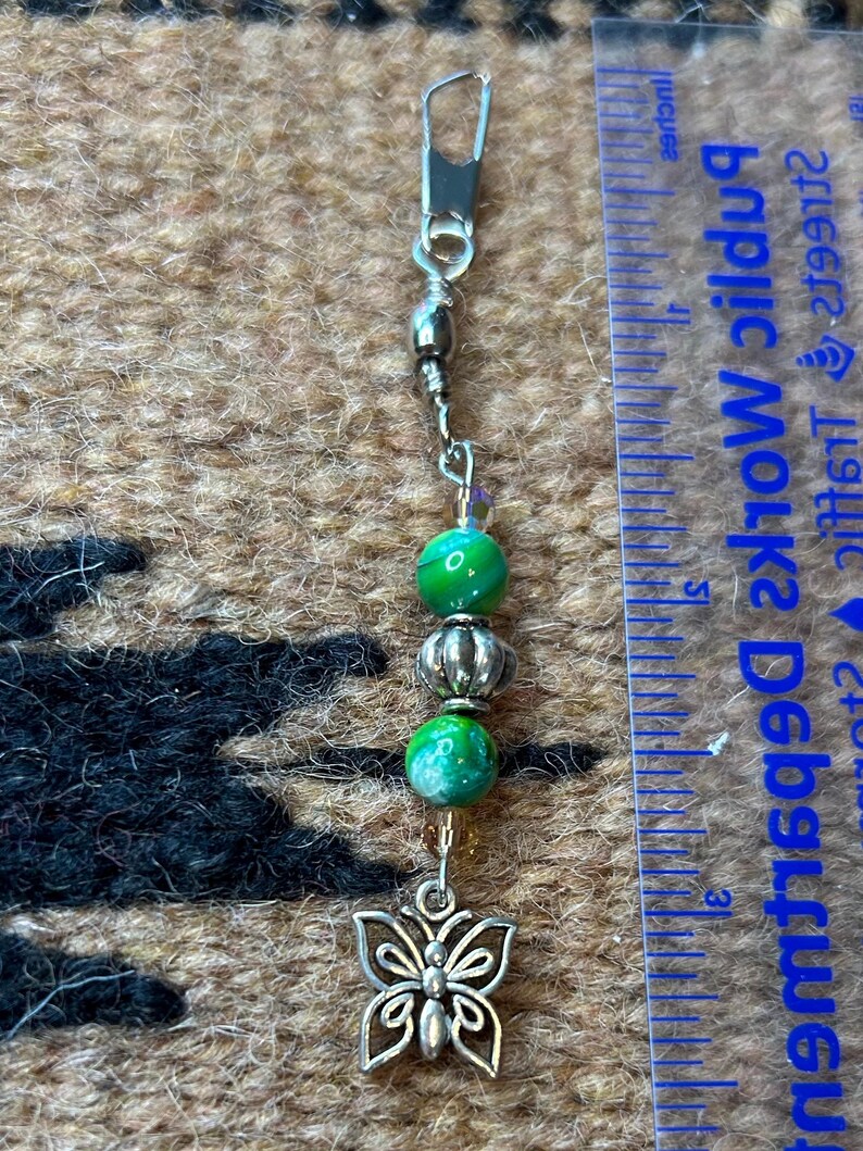 Green Butterfly Zipper Pull - Etsy
