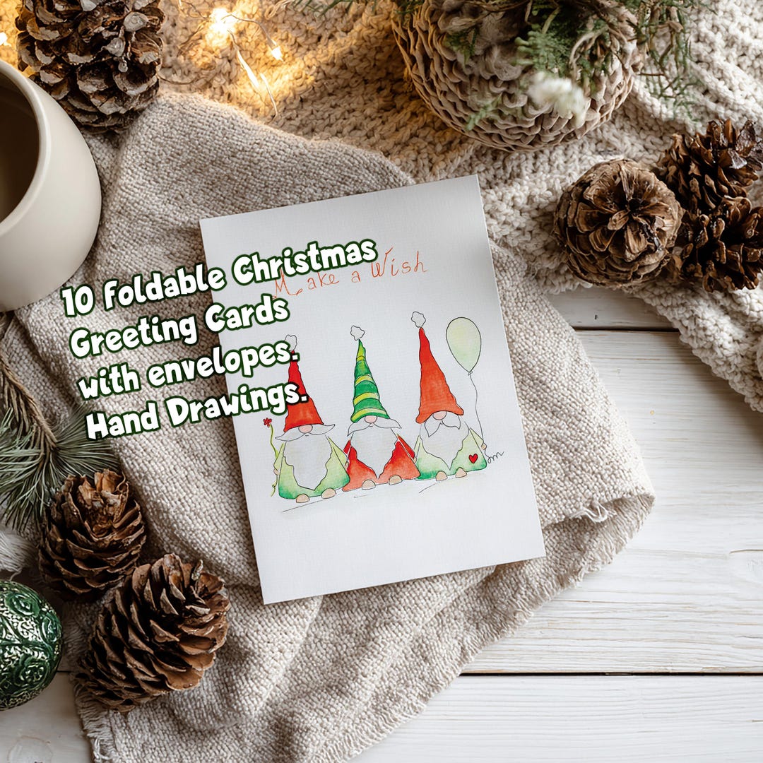 Pack of 10 - Greeting Cards for Winter Holiday - Etsy