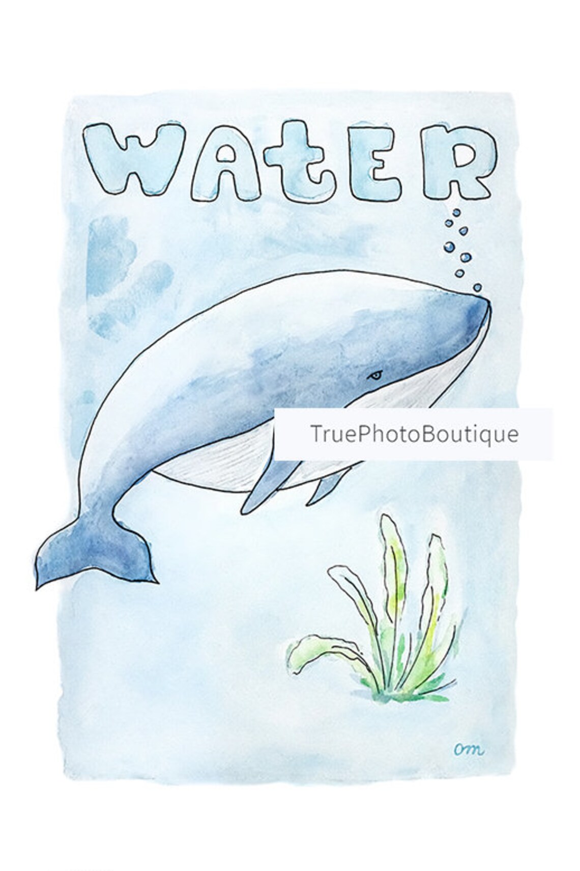 Set of 3 Watercolor Painting Wall Art for Baby Room. Ocean Underwater ...