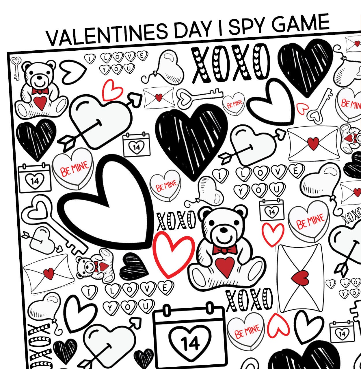 Valentine's Day I Spy / Look and Find / Party or Classroom Activity ...