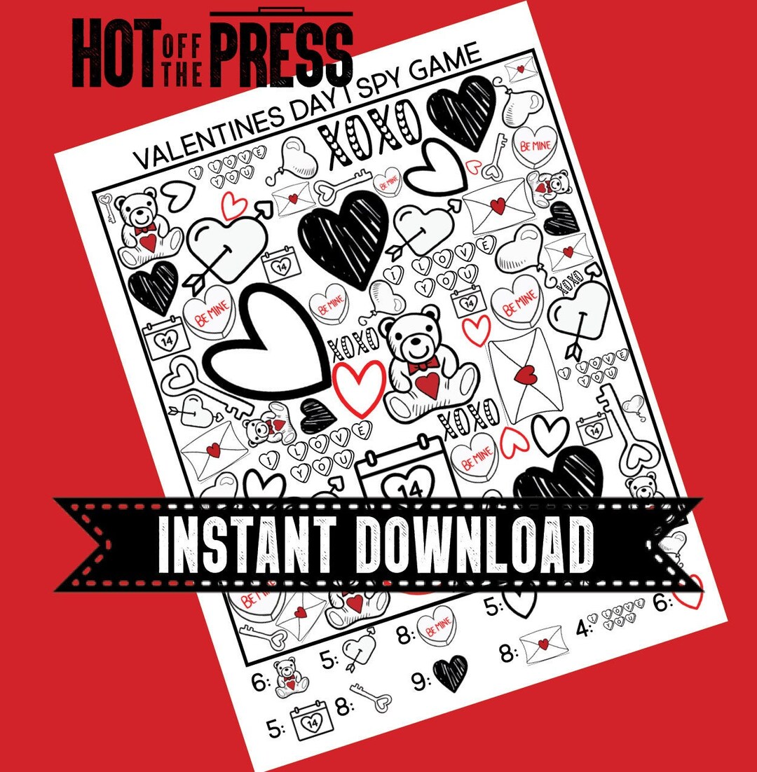 Valentine's Day I Spy / Look and Find / Party or Classroom Activity ...