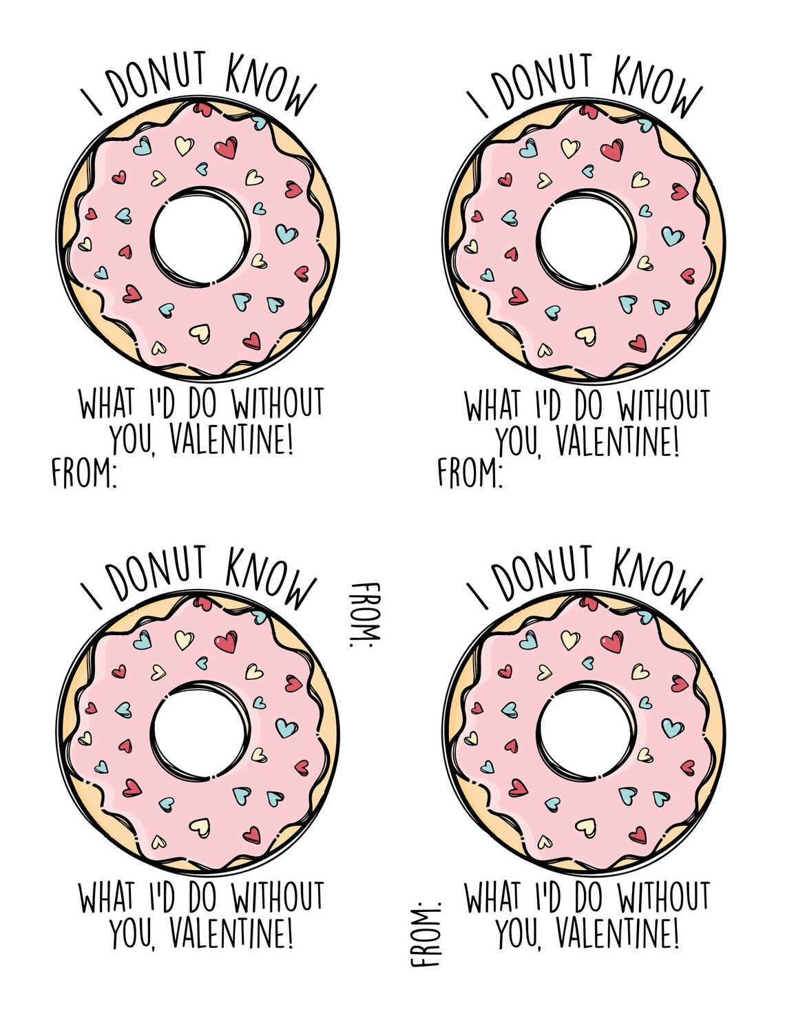 Valentine's Day Class Valentine / Donut Know / Valentine Party ...