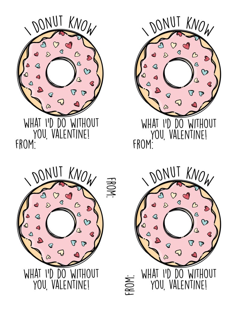 Valentine's Day Class Valentine / Donut Know / Valentine Party ...