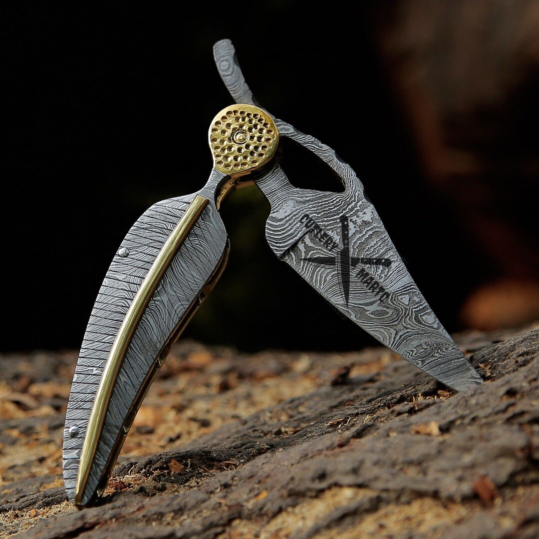 Custom Handmade Leaf Pocket Knife Best for Christmas Gift Best - Etsy