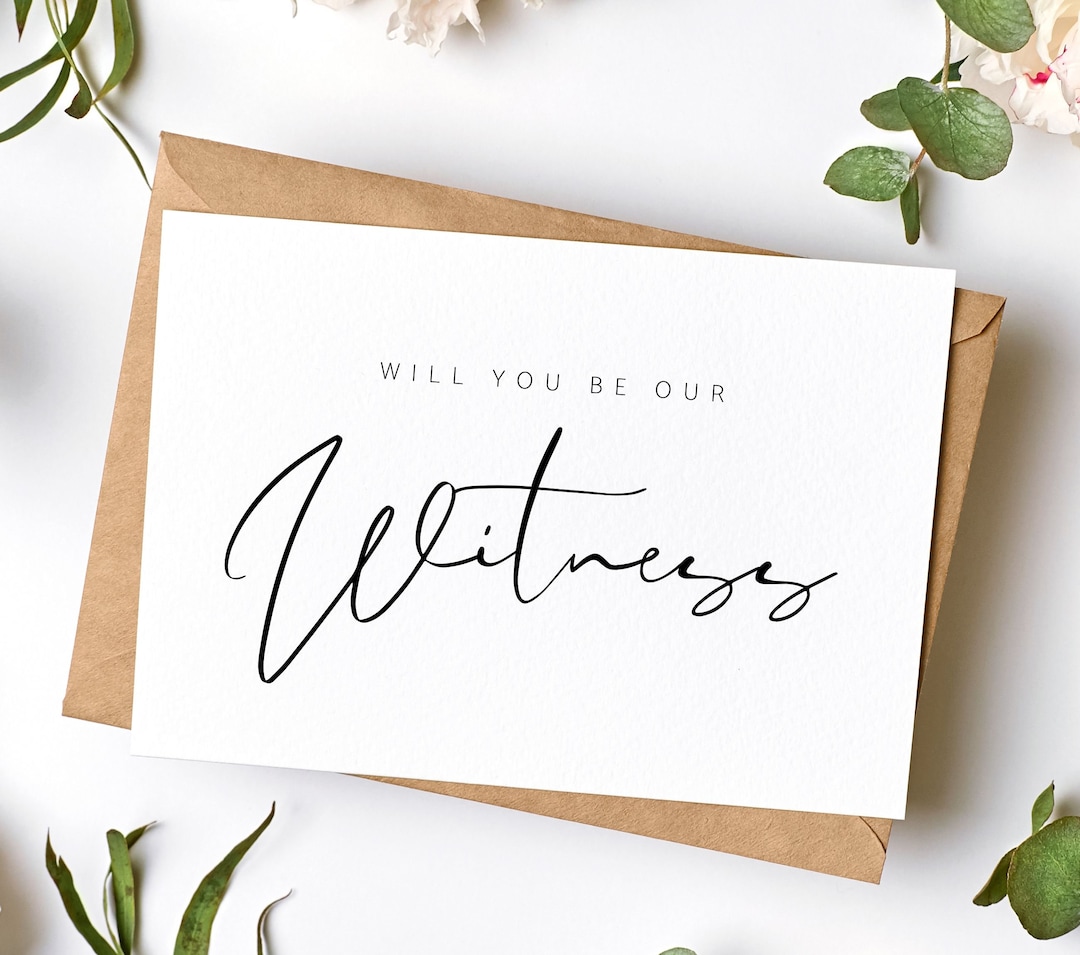 Will You Be Our Witness Wedding Proposal Cards Witness Card Card for ...