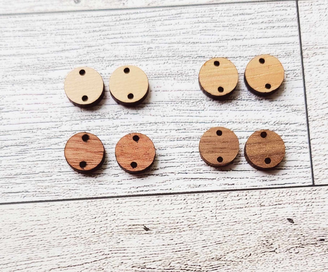 10 Pieces, Circle Connectors, Wood Findings, 2 Hole Connectors,.45 ...