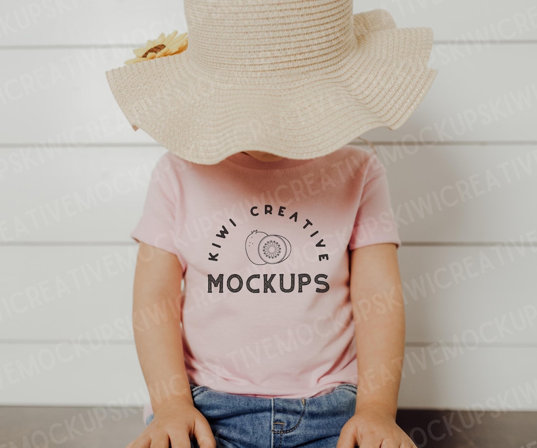 Kids Shirt Mockup, Spring Mock Up, Rabbit Skins 3321 Pink, Toddler ...