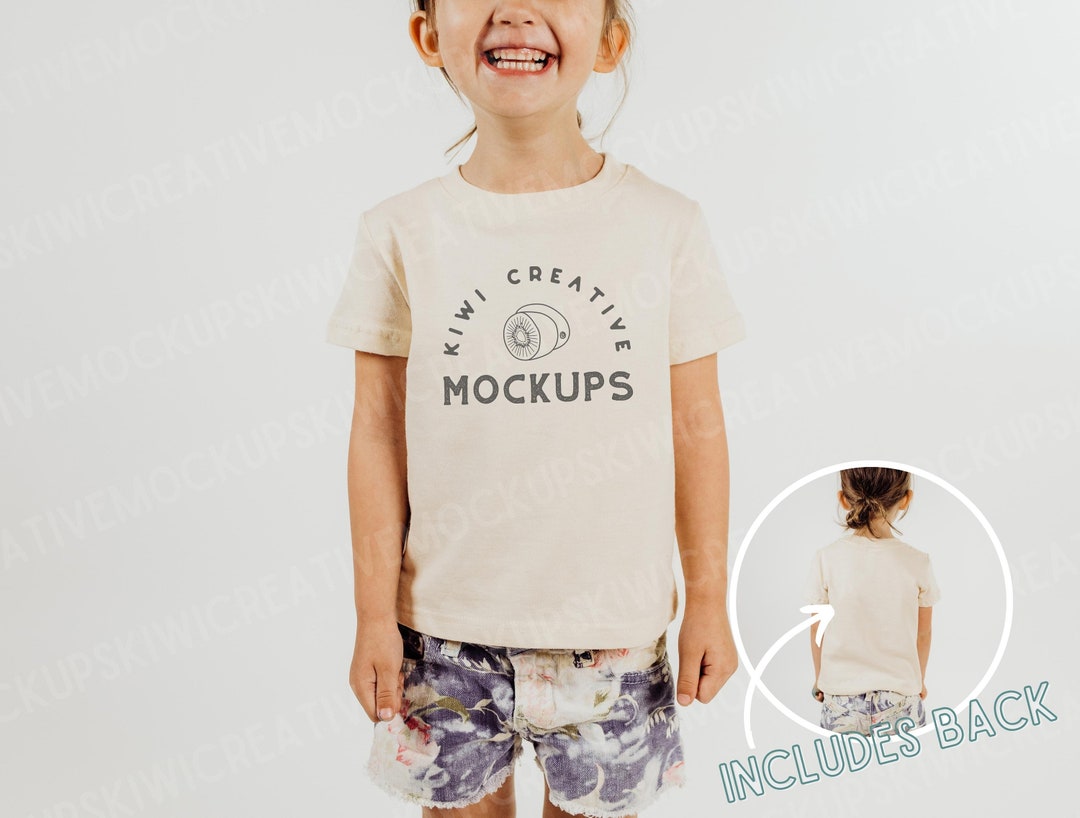 Kids Modeled T-shirt Mockup, Rabbit Skins 3321 Model, 3321 Kids Natural ...