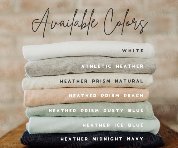 Bella Canvas 3001 Heather & Prism Colors CVC Color Chart - Etsy