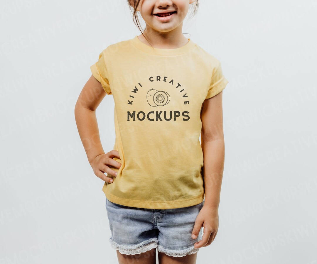 Kids Modeled T-shirt Mockup, Bella Canvas 3001Y Model, 3001Y Heather ...
