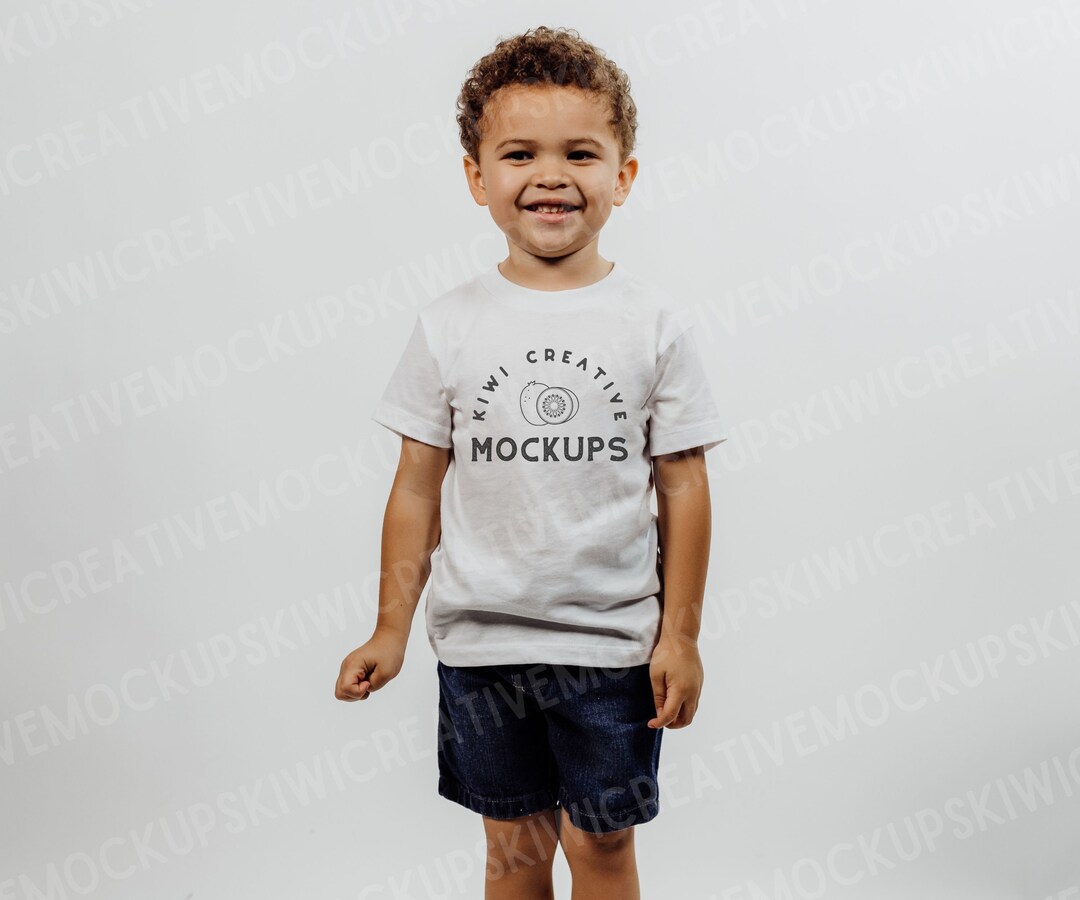 Kids Modeled T-shirt Mockup, Bella Canvas 3001T White Shirt, Kids ...