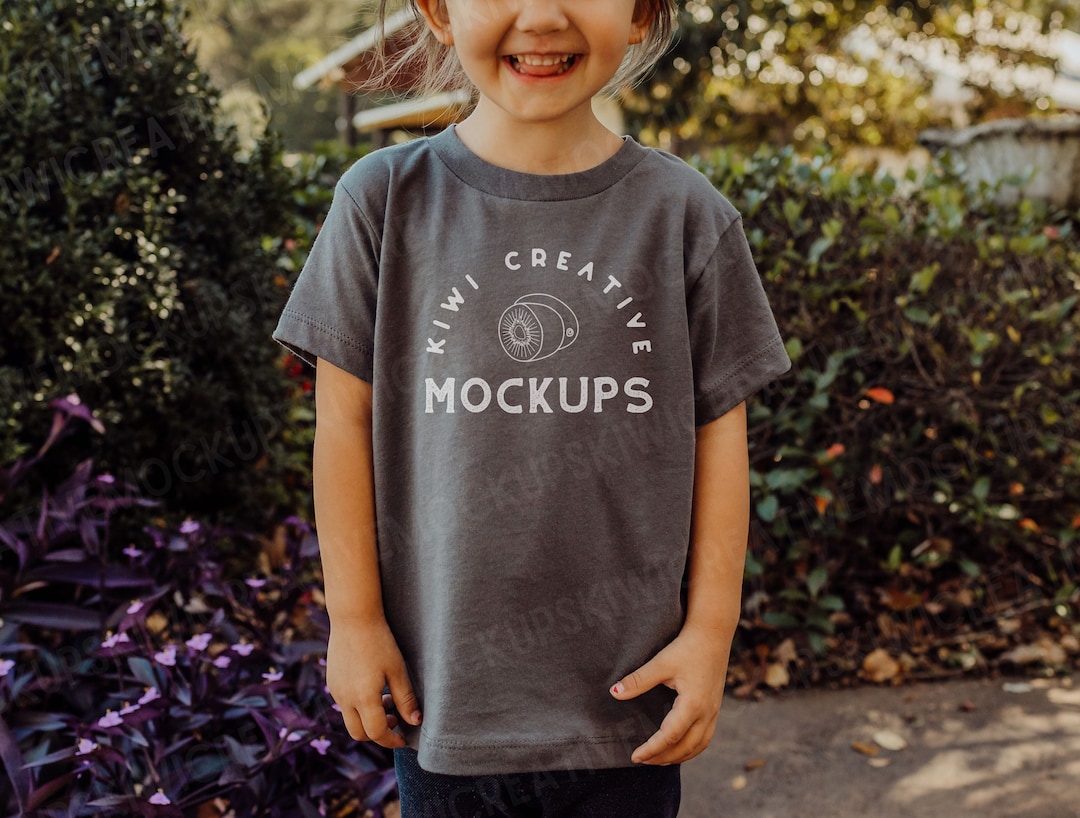 Kids Modeled T-shirt Mockup, Bella Canvas 3001T Model, 3001T Asphalt ...