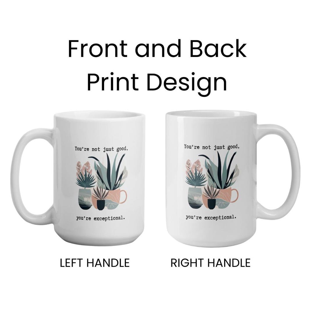 Boho Coffee Mug, Minimalist Plant Design, Motivational & Encouraging - Etsy