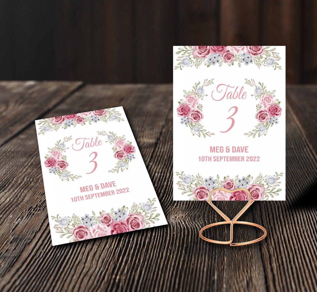 Wedding Table Number With Golden Heart Holder | Table Numbers With Base ...