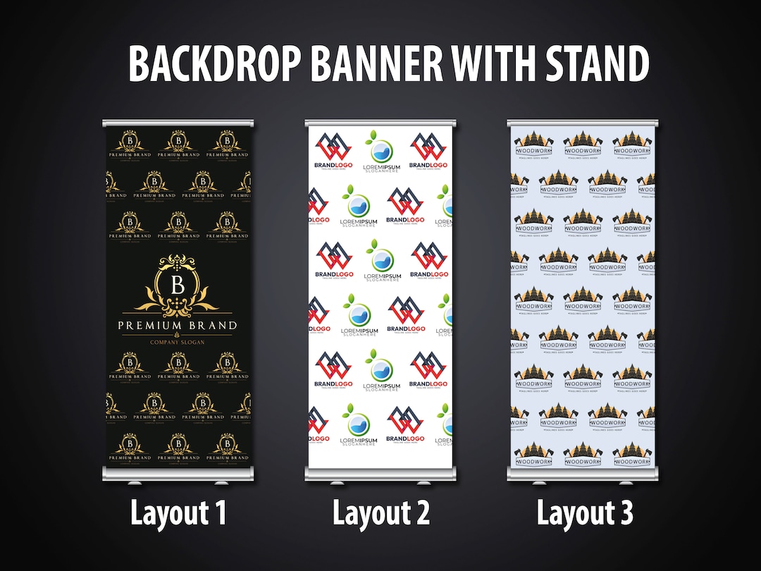 Logo Backdrop, Personalized Business Backdrop, Roll up Banner With ...