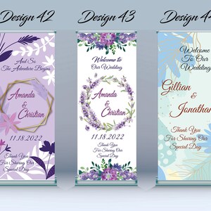 Floral Wedding Pull up Banner, Welcome Roller Banner, Roll up Banner ...