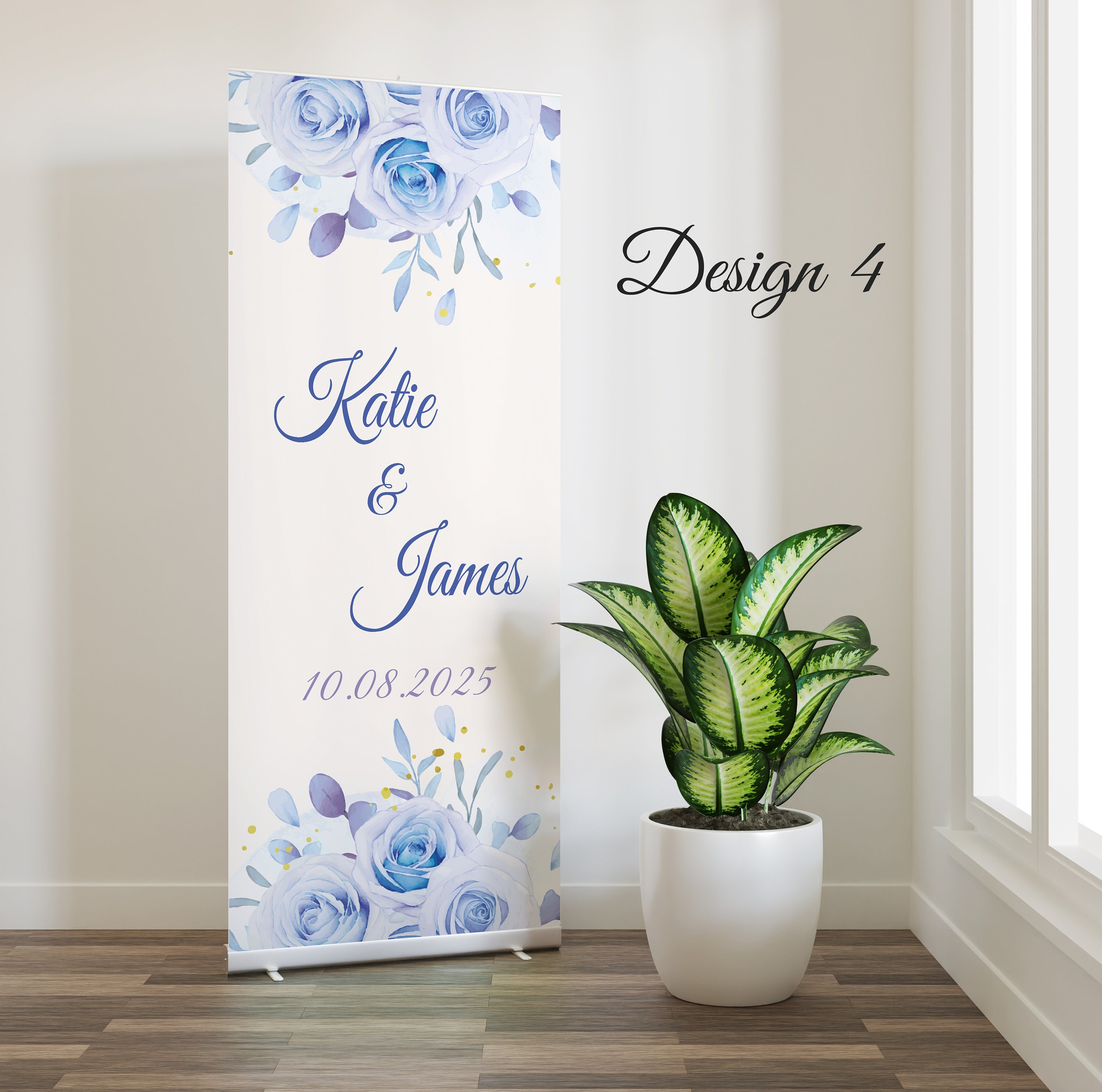 Floral Wedding Pull up Banner Welcome Roller Banner Roll up - Etsy