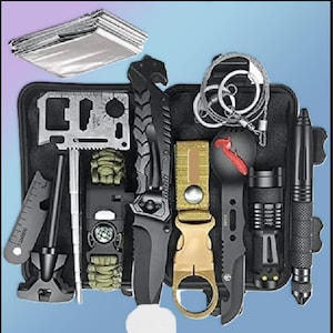 Survival Set Personalized Waterproof Box Outdoor Essentials 13 in 1 Survival Set Tactical Gear Fishing Equipment for Hiking Hunting Etsy