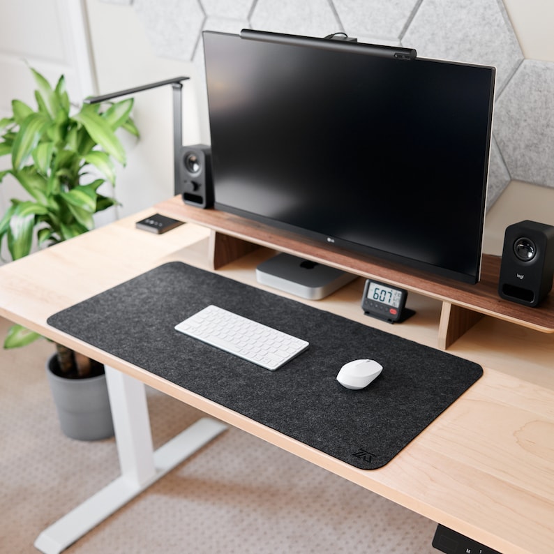 Handmade Stitched Premium Felt Desk Pad: Exquisite Minimalist Design - Etsy