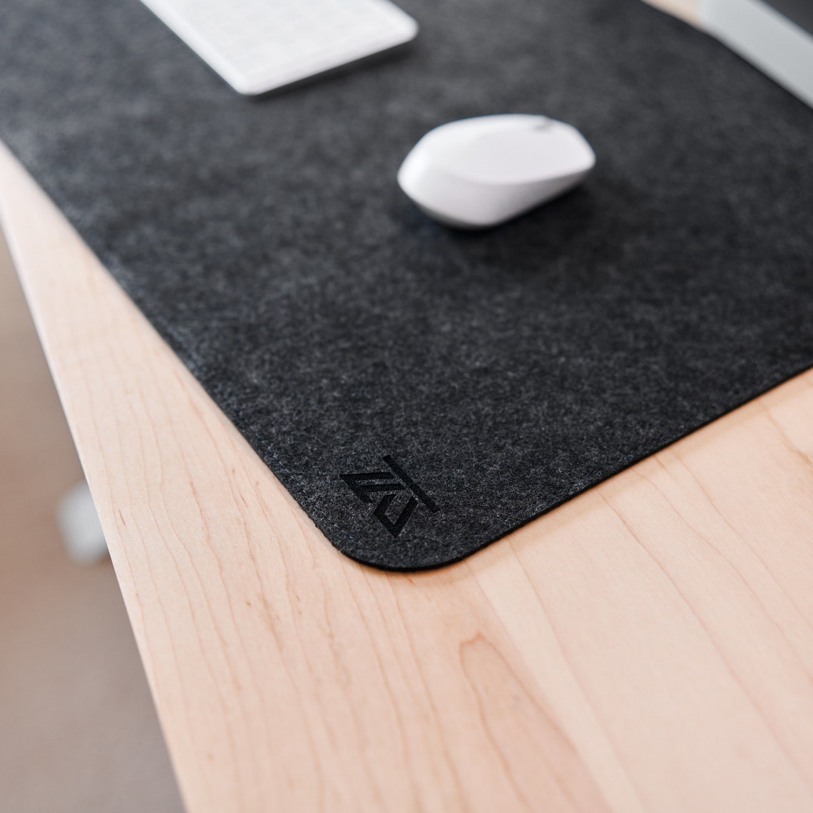 Handmade Stitched Premium Felt Desk Pad: Exquisite Minimalist Design - Etsy