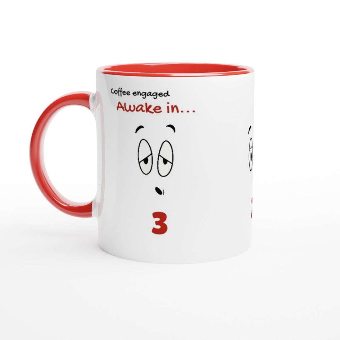 Humor smirk & Sip Whimsical 11oz White Mug With Color Splash - Etsy