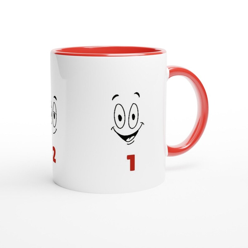 Humor smirk & Sip Whimsical 11oz White Mug With Color Splash - Etsy