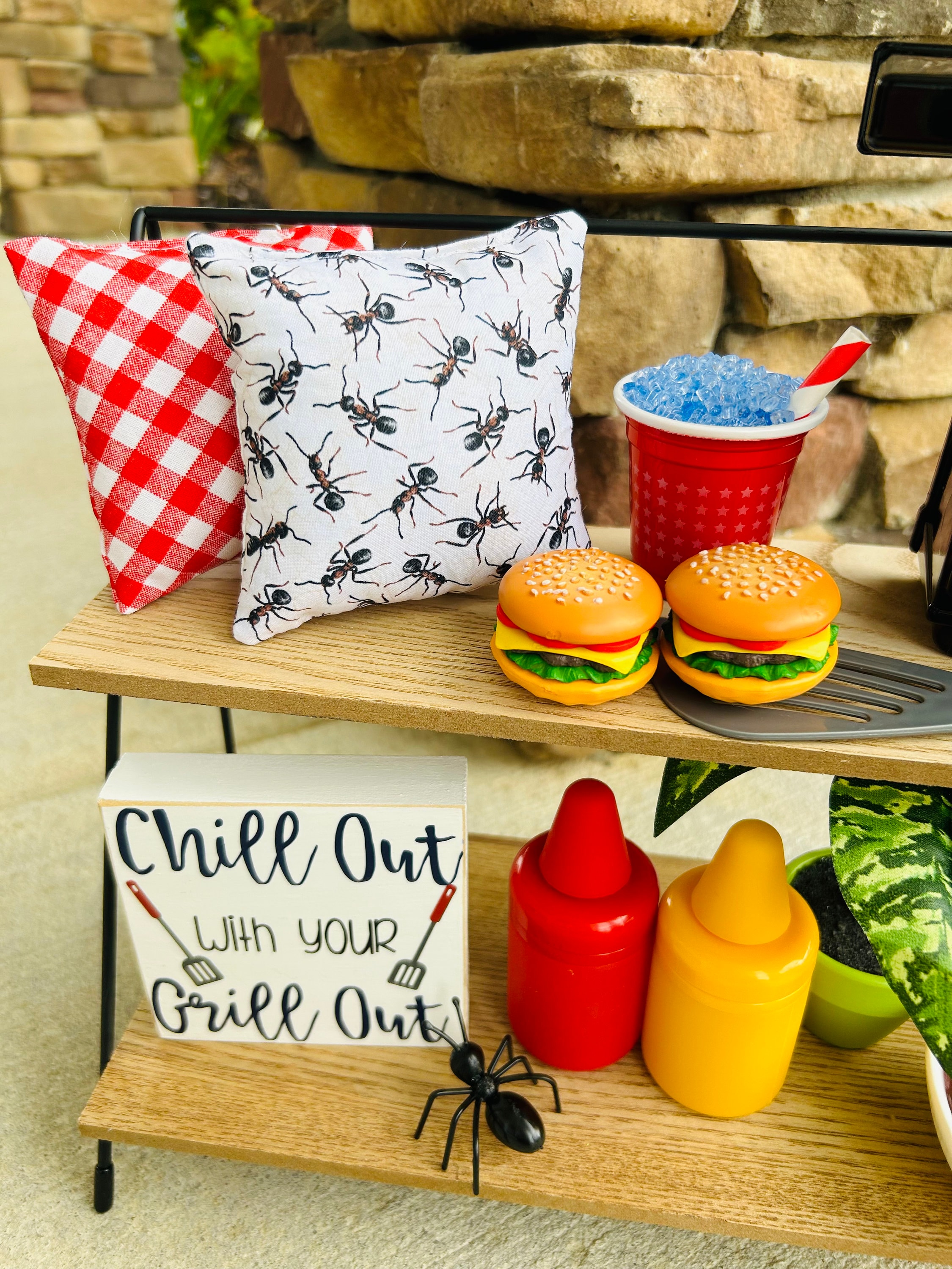 Mini Picnic Pillows/ Picnic Summer Tiered Tray Filler Pillows - Etsy