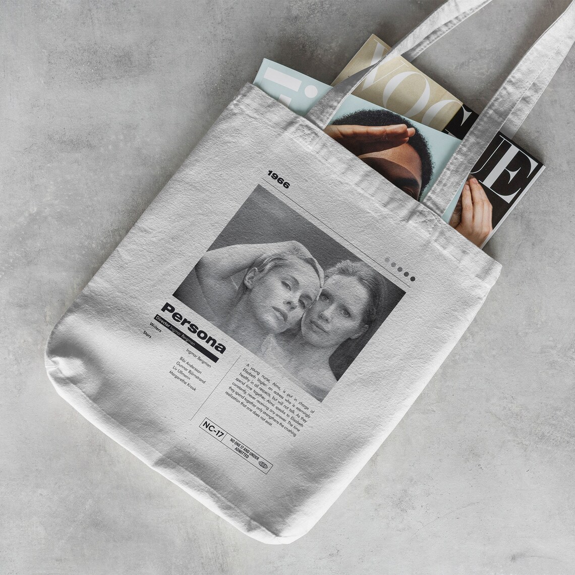 Persona Movie Tote Bag | Persona Movie Print | Ingmar Bergman | Cotton ...