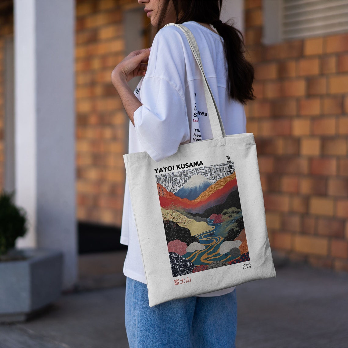 Yayoi Kusama Fuji Tote Bag Cotton Bag Canvas Tote Bag Aesthetic Tote ...