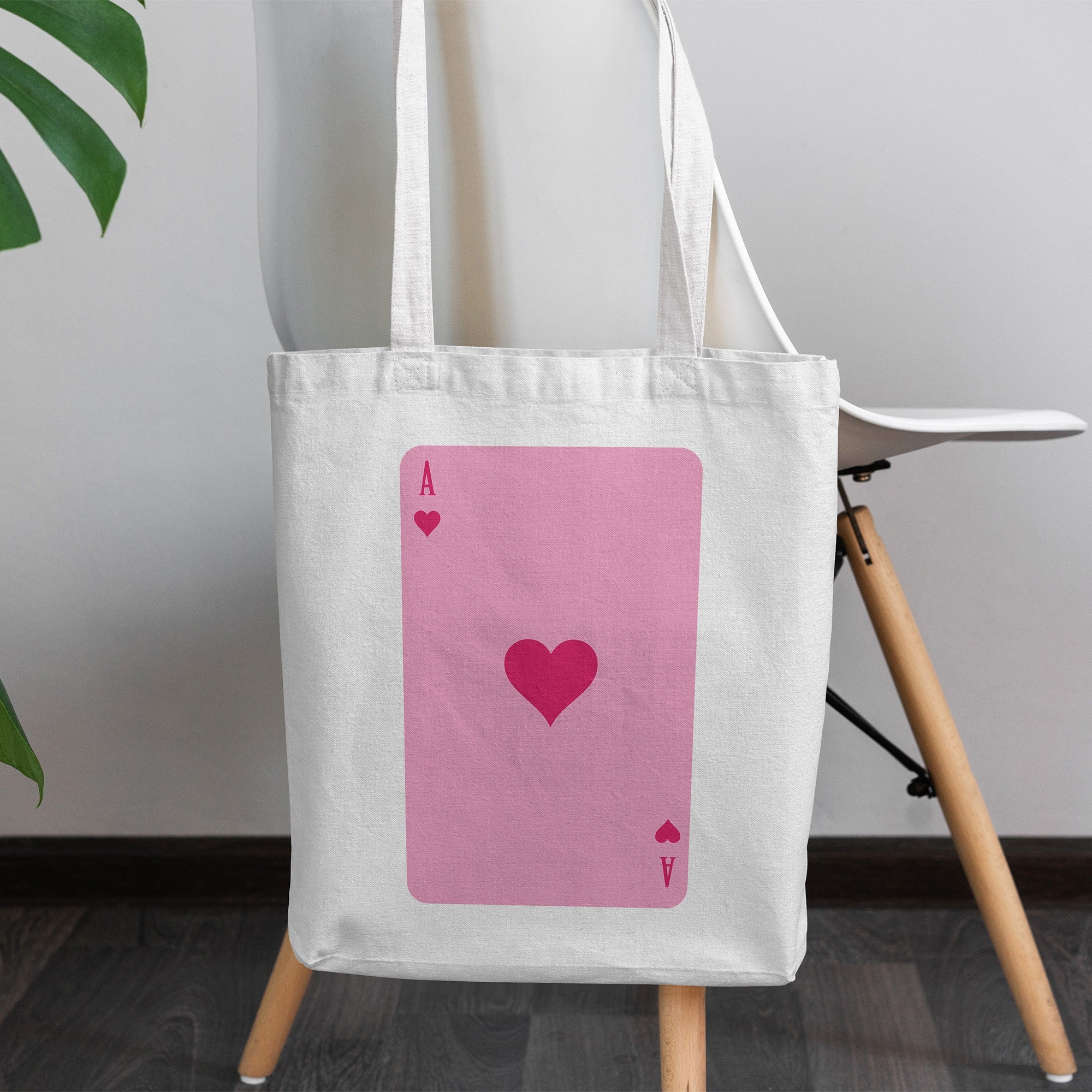 Ace Card Tote Bag | Ace of Heart Print | Cotton Tote Bag | Canvas Tote ...