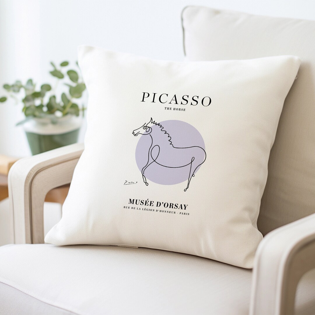 Picasso the Horse Cotton Pillow Cover | Pillow Case | Modern Home Decor ...
