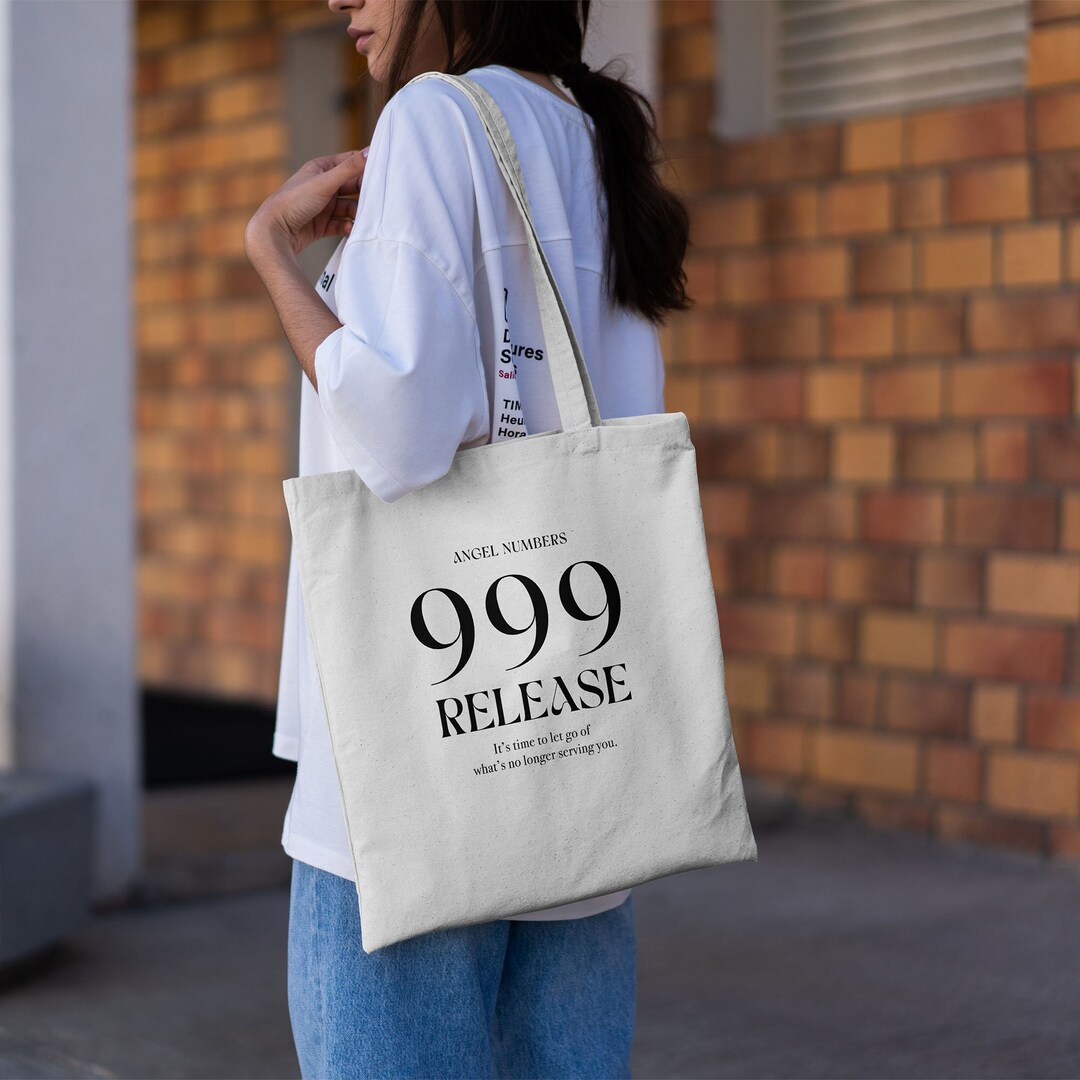 999 Angel Number Tote Bag | Cotton Tote Bag | Spiritual Tote Bag | Aura ...