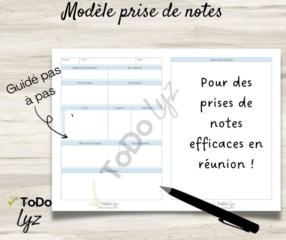 Fiche De Prise De Notes Efficace | Etsy