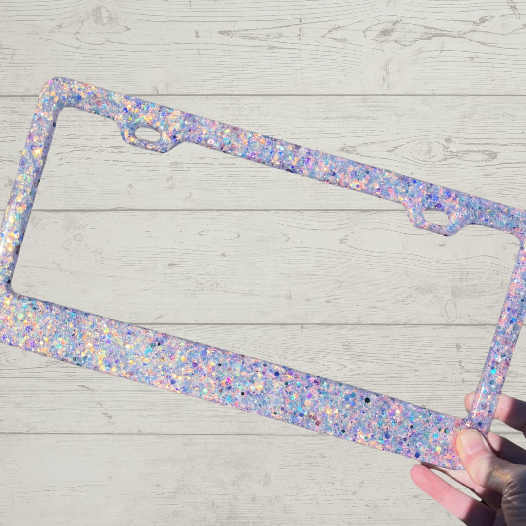 Pastel Multicolored Glitter Resin License Plate Frame - Etsy
