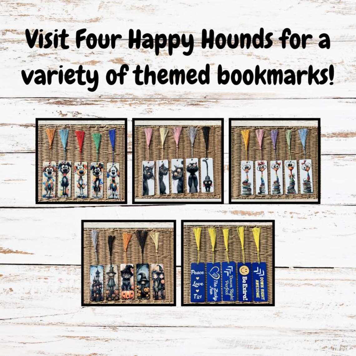 Bookworm Bookmarks, Set of 5 - Etsy
