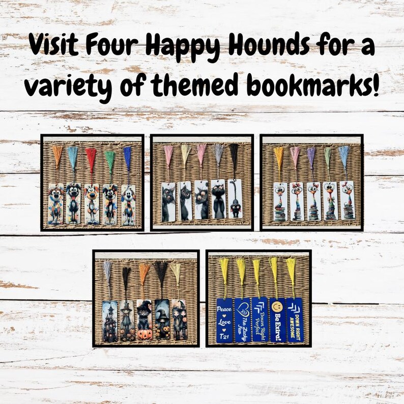 Bookworm Bookmarks, Set of 5 - Etsy