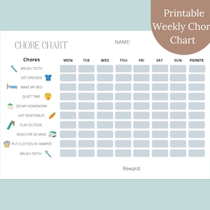 Digital Chore Chart | Digital Chore List | Digital Chore Checklist ...
