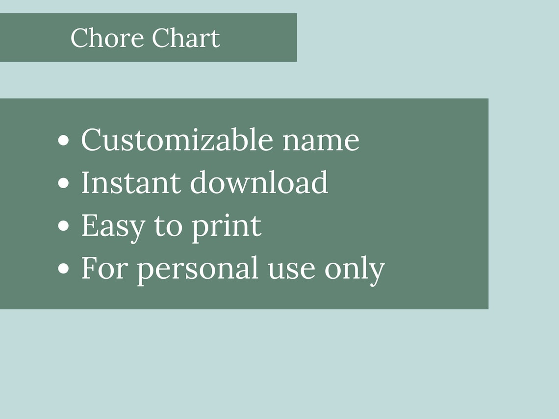 Digital Chore Chart | Digital Chore List | Digital Chore Checklist ...