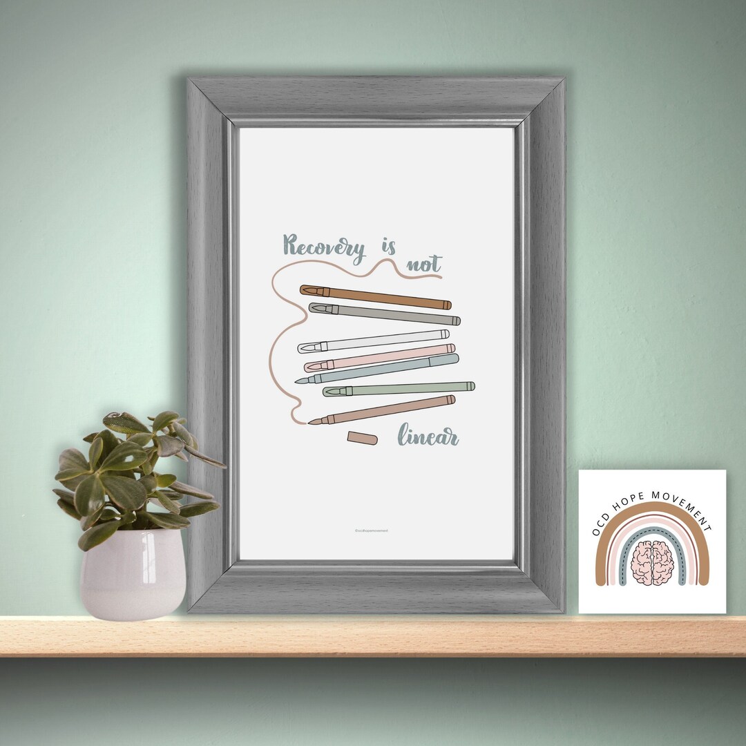 Recovery is Not Linear | Digital Print | Printable Art | Mental Health ...