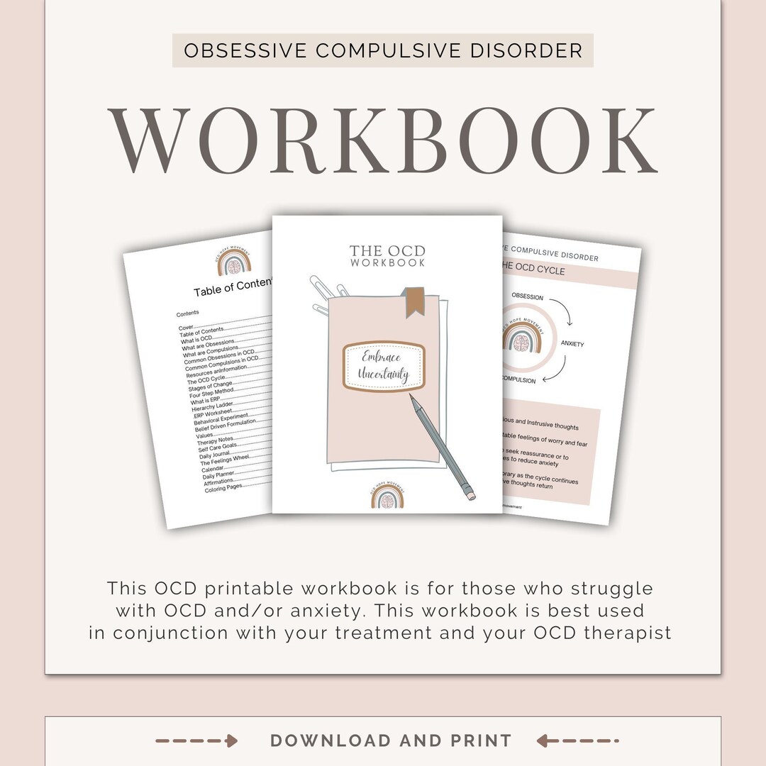 OCD / ERP Workbook | Anxiety Workbook | Printable Workbook - Etsy