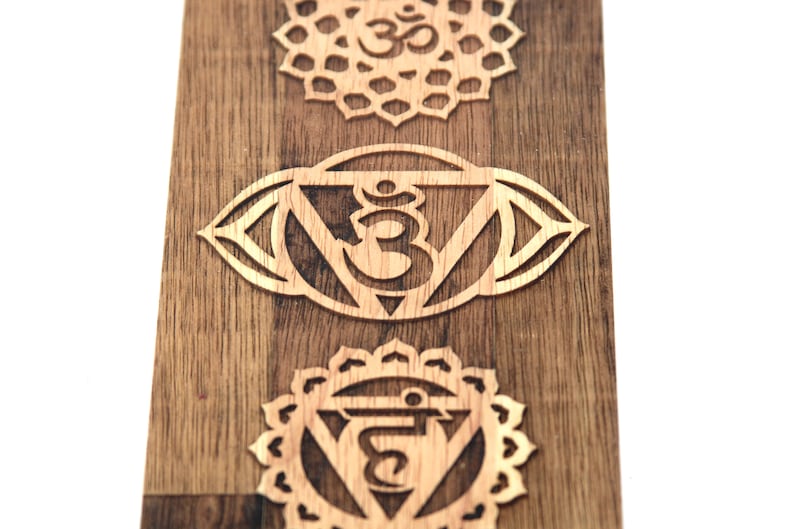 Radiant Chakra Harmony Board on Acacia Elevate Your Space With Vibrant ...