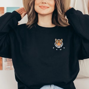GO GET 'EM Tiger Two Sided Crewneck, Tiger Shirt, Rawr, Tiger Mascot ...