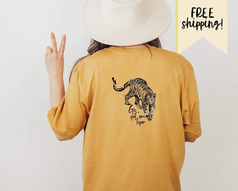 Go Get 'em Tiger Shirt, Cute Tiger T Shirt, Tiger Mascot, Tiger Graphic ...