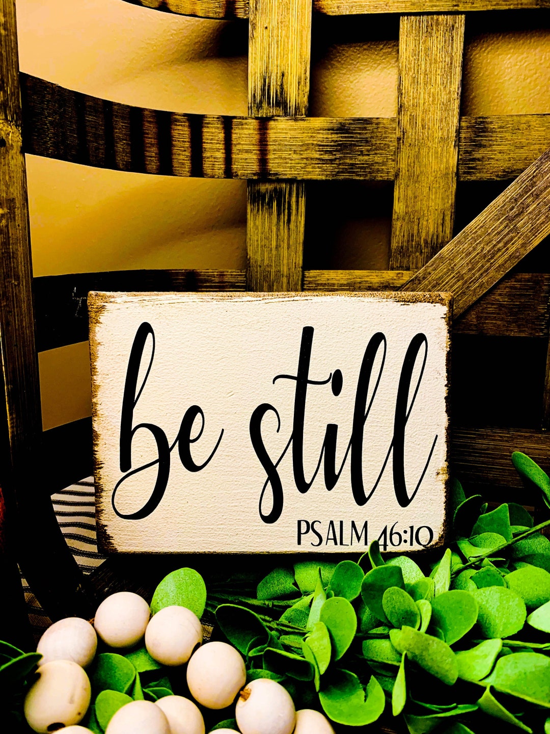 Be Still Wood Sign - Farm House Wall Decor - Inspirational - Shelf ...